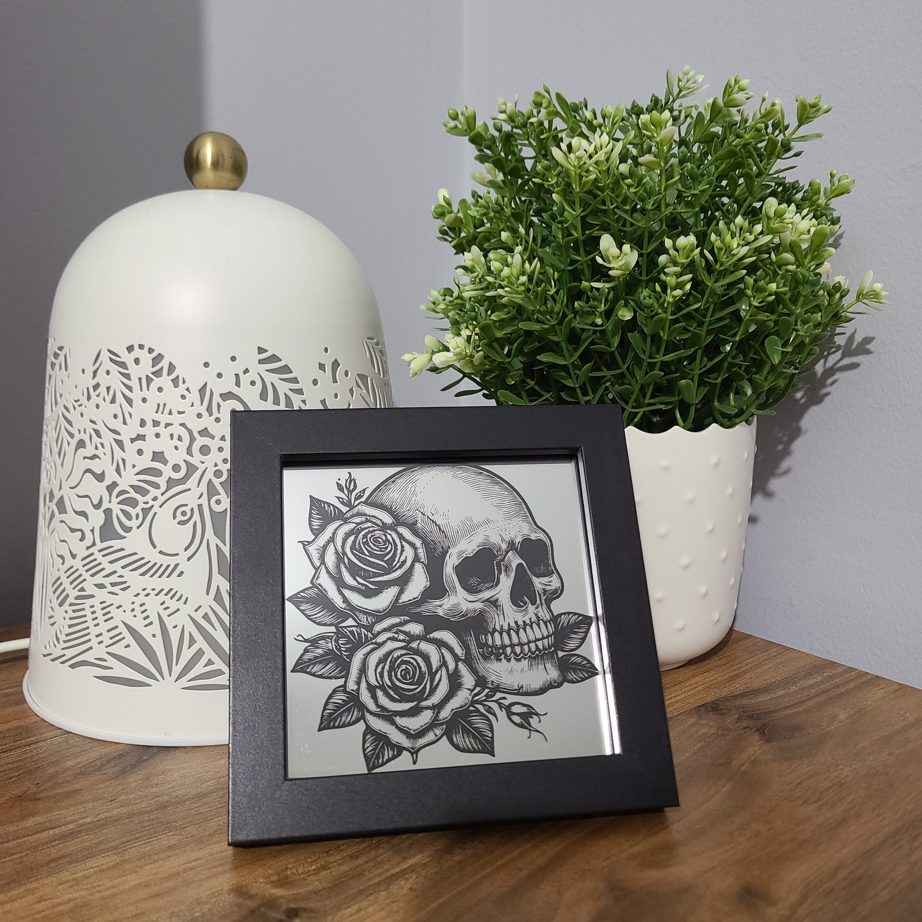 Skull and Roses Desktop Mirror – BAMF Design Studio